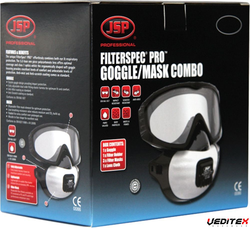 Lunette de protection et masque intégré filterspec PRO - FFP3 [JSP ...